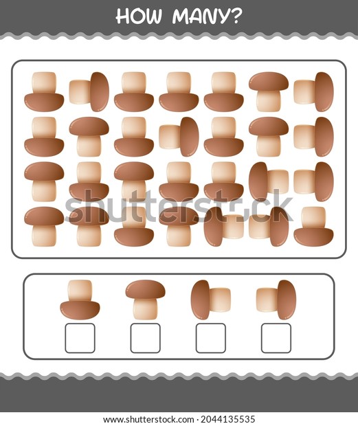 How Many Cartoon Mushroom Counting Game Stock Vector (Royalty Free ...