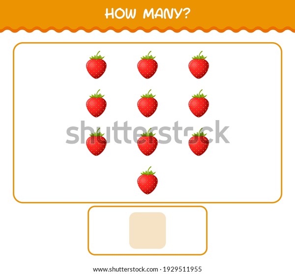 How Many Cartoon Strawberry Counting Game Stock Vector (Royalty Free ...