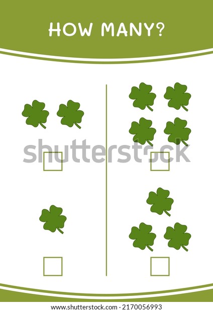Cuántos de Clover, juego para niños.: vector de stock (libre de ...