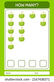 How Many Counting Game Coconut Worksheet Stock Vector (Royalty Free ...