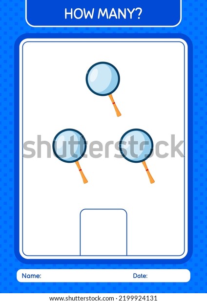How Many Counting Game Magnifying Glass Stock Vector (Royalty Free ...