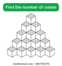 How Many Cubes Mathematics Education Game Stock Vector (Royalty Free ...