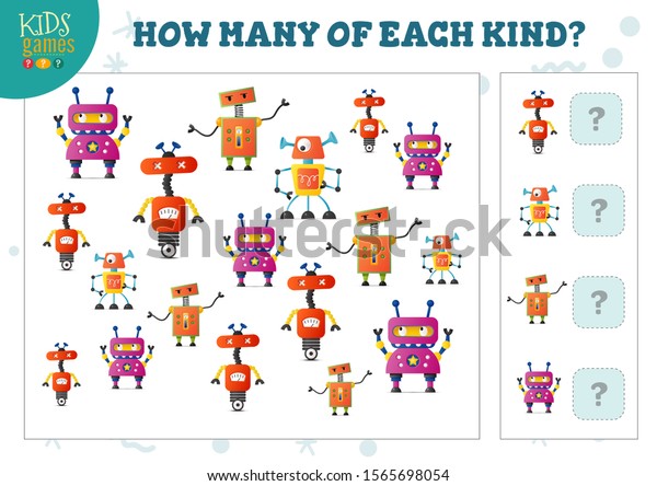 How Many Each Kind Cartoon Robot Stock Vector (Royalty Free) 1565698054 ...