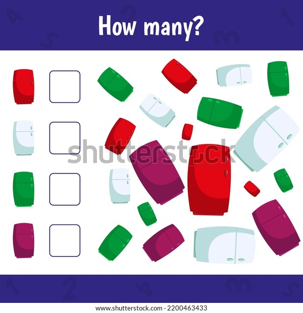 How Many Fridge There Count Number Stock Vector (Royalty Free ...