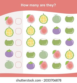 How Many They Game Counting Fruit Stock Vector (Royalty Free ...