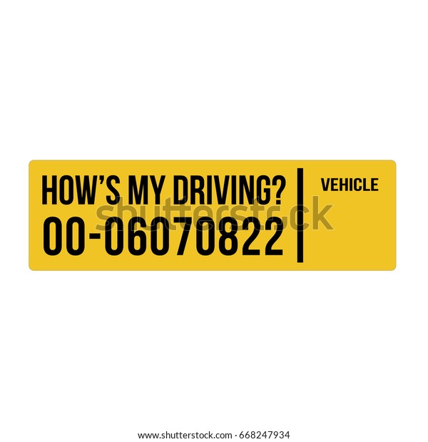 How My Driving Yellow Sticker Vector: vector de stock (libre de ...