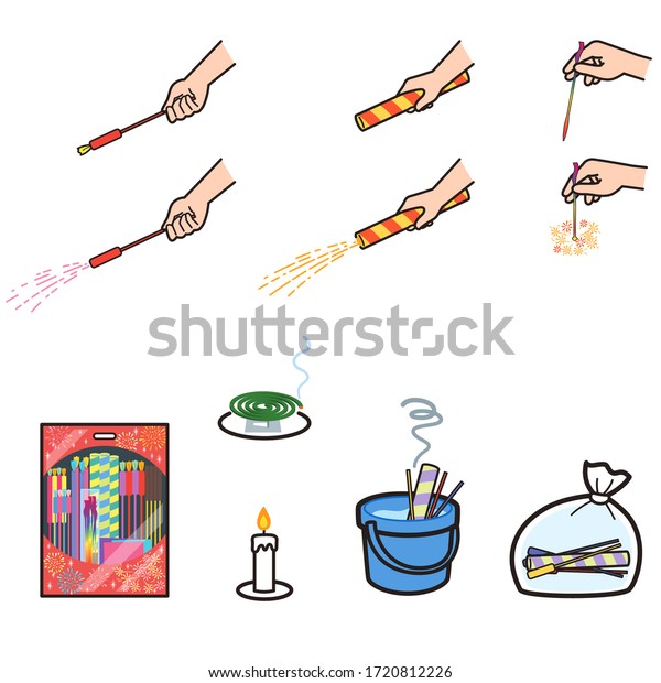 How Play Fireworks Tools Prepare Stock Vector (Royalty Free) 1720812226 ...
