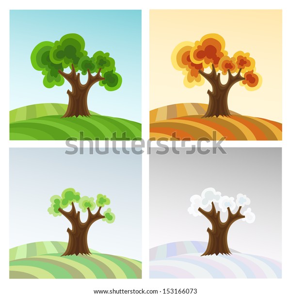 How the tree in four seasons