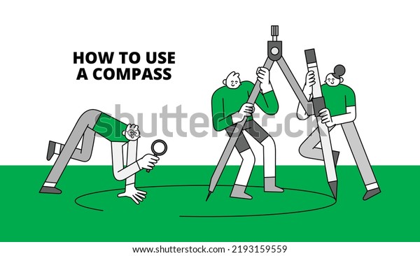 How Use Compas Hand Drawn Character Stock Vector (Royalty Free ...