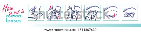 How Use Contact Lenses How Put Stock Vector (Royalty Free) 1511807630