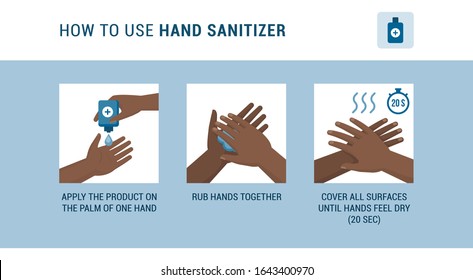 How Use Hand Sanitizer Properly Clean Stock Vector (Royalty Free ...
