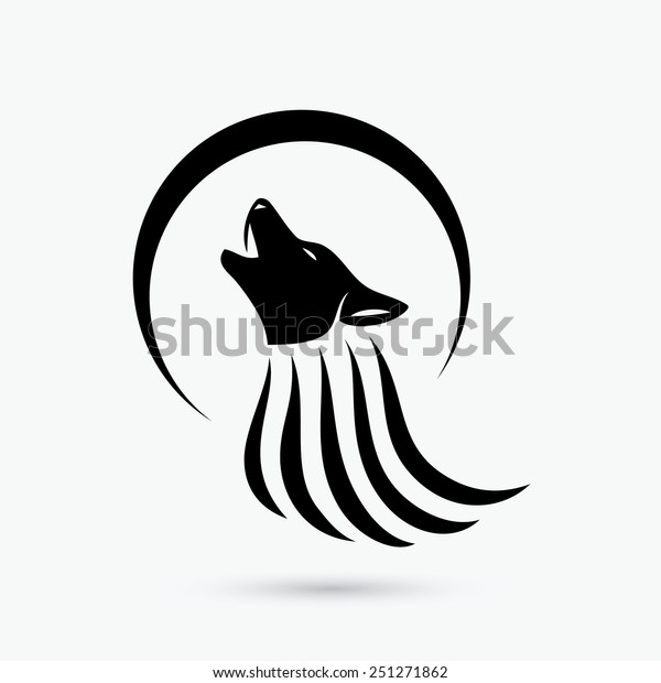 Howling Wolf Sign Vector Illustration Stock Vector (Royalty Free ...