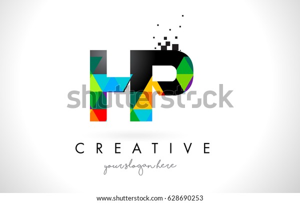 Hp H P Letter Logo Colorful Stock Vector (Royalty Free) 628690253