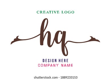 Hq Lettering Logo Simple Easy Understand Stock Vector (Royalty Free ...