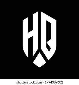 Hq Logo Monogram Emblem Shield Style Stock Vector (Royalty Free ...