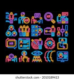 Hr Human Resources Neon Light Sign Stock Vector (Royalty Free ...