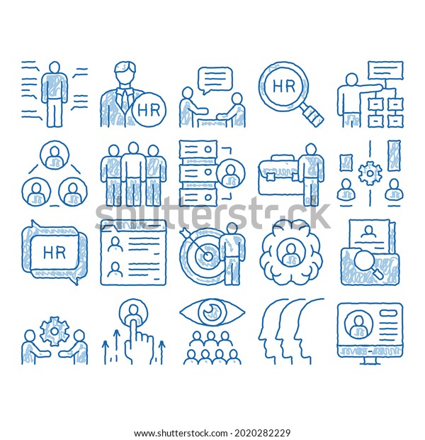 Hr Human Resources Sketch Icon Vector Stock Vector (Royalty Free ...