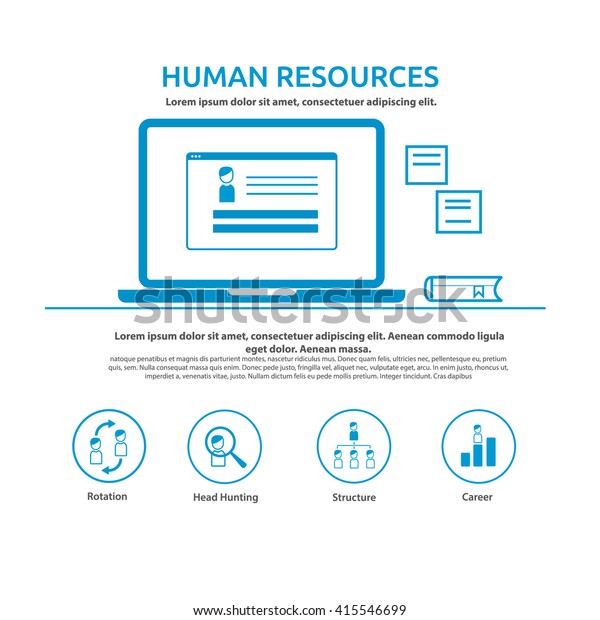 Hr Human Resources Team Workplace Notebook Stock Vector (Royalty Free ...