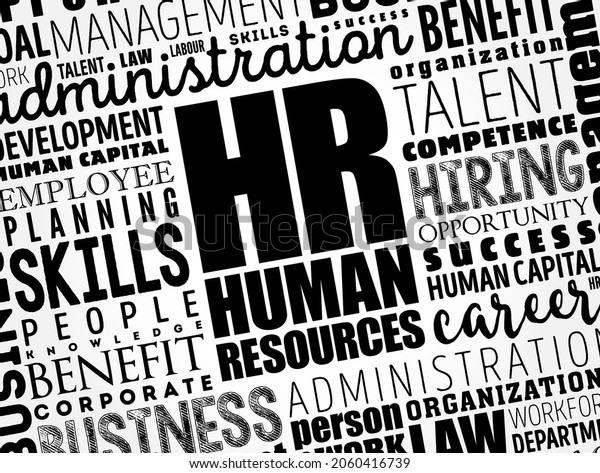 Hr Human Resources Word Cloud Collage Stock Vector (Royalty Free ...