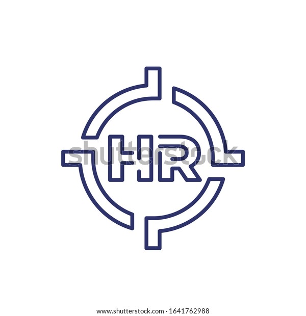 Hr Icon Target Human Resources Line Stock Vector (Royalty Free ...