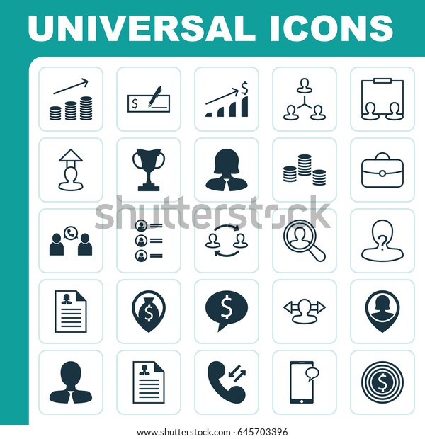 Hr Icons Set Collection Hierarchy Money Stock Vector (Royalty Free ...