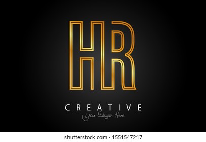 Hr Letter Design Logo Concept Gold Stock Vector (Royalty Free ...