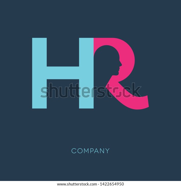 Hr Logo Blue Pink Human Resources Stock Vector (Royalty Free) 1422654950