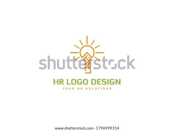 Hr Logo Design Lighting Bulb Stock Vector (Royalty Free) 1796999314 ...