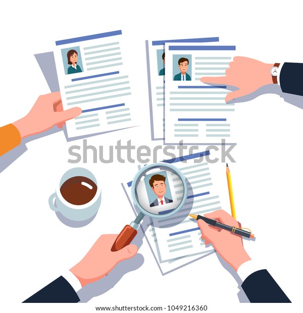 Hr Manager Looking Through Business Man Stock Vector (Royalty Free ...