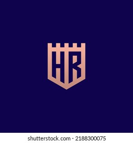 Hr Monogram Logo Inside Gold Fort Stock Vector (Royalty Free ...