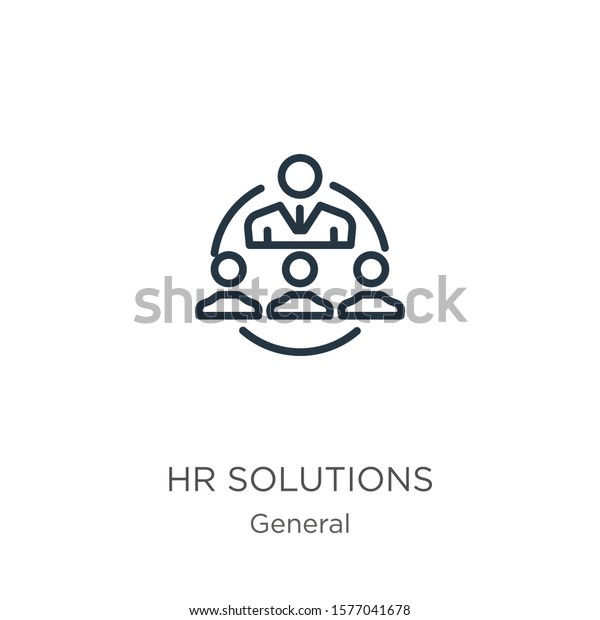 Hr Solutions Icon Thin Linear Hr Stock Vector (Royalty Free) 1577041678