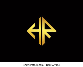 Hr Square Shape Gold Color Logo Stock Vector (Royalty Free) 1019579158 ...