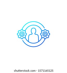 Hrm Human Resource Management Line Icon Stock Vector (Royalty Free ...
