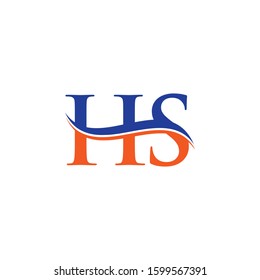 Hs Letter Type Logo Design Vector Stock Vector (Royalty Free) 1599567391