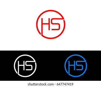 Vektor Stok Hs Logo Letter Design Vector Red (Tanpa Royalti) 647747419 ...