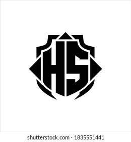 Hs Logo Monogram Shield Line 3 Stock Vector (Royalty Free) 1835551441 ...