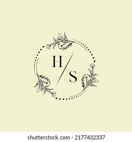 Hs Wedding Initial Logo Letters High Stock Vector (Royalty Free ...