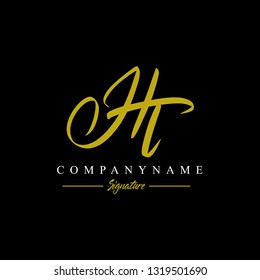 Gold Color Signature Logo Design Template Stock Vector (Royalty Free ...