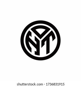 Ht Monogram Logo Circle Outline Design Stock Vector (Royalty Free ...