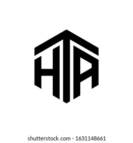 Hta Letter Logo Design Polygon Monogram Stock Vector (Royalty Free ...