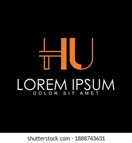 Hu Letter Creative Fonts Monogram Symbol Stock Vector (Royalty Free ...