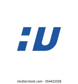Hu Negative Space Letter Logo Blue Stock Vector (Royalty Free ...
