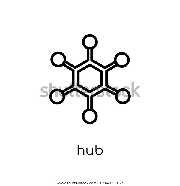 Hub icon. Trendy modern flat linear vector Hub icon on white background ...