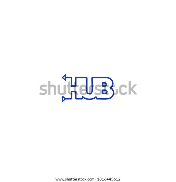 Hub Logo Outline Word Mark Design Stock Vector (Royalty Free ...