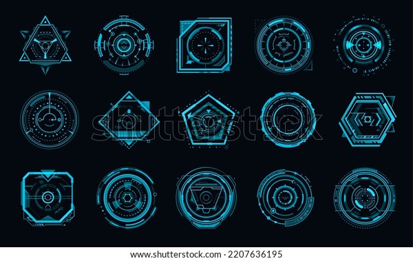 Hud Aim Control Target Panel Compass Stock Vector (Royalty Free ...