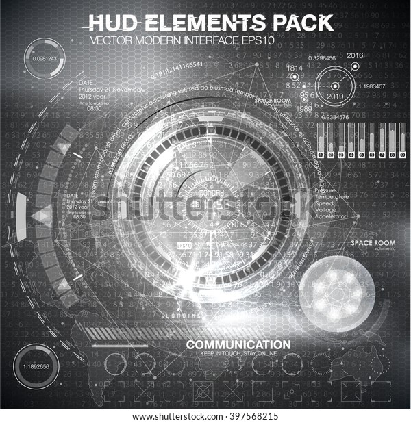 Hud Background Outer Space Infographic Elements Stock Vector (Royalty ...