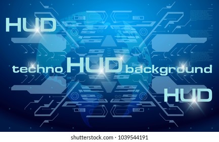 Hud Blue Technology Background Colorful Digital Stock Vector (Royalty ...