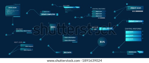 Hud Boxes Callouts Titles Digital Futuristic Stock Vector (Royalty Free ...