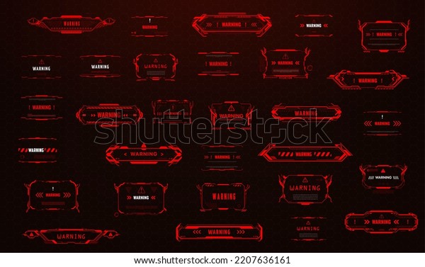 Hud Danger Warning Red Interface Frames Stock Vector (Royalty Free ...