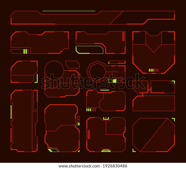 Hud Elements Futuristic Frames Borders Technologic Stock Vector ...